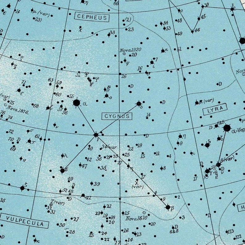 1955 Star Map Arc 57 Constellations Original Vintage Celestial Print - Etsy