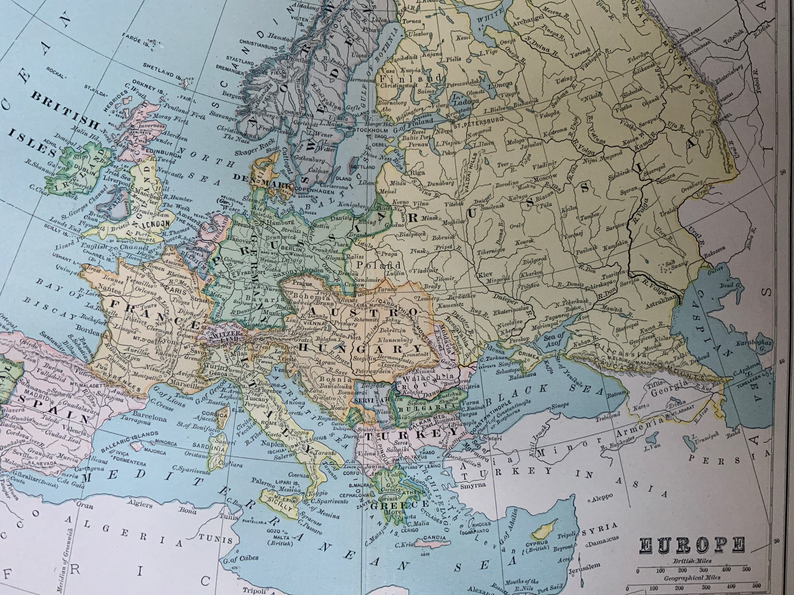 C. 1893 EUROPE Map Original Antique Map Original Antique - Etsy Ireland