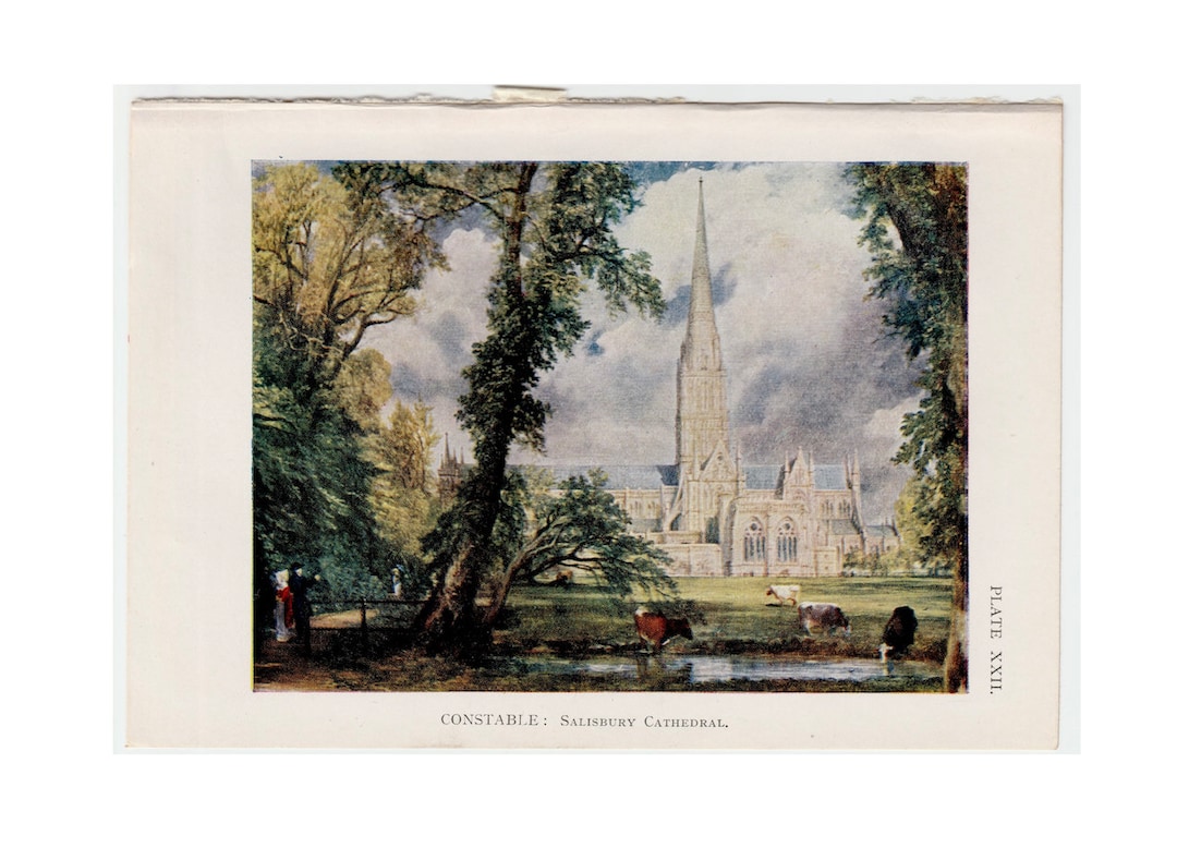 Tiny! C. 1907 FAMOUS PAINTINGS • CONSTABLE Lithograph • Original ...