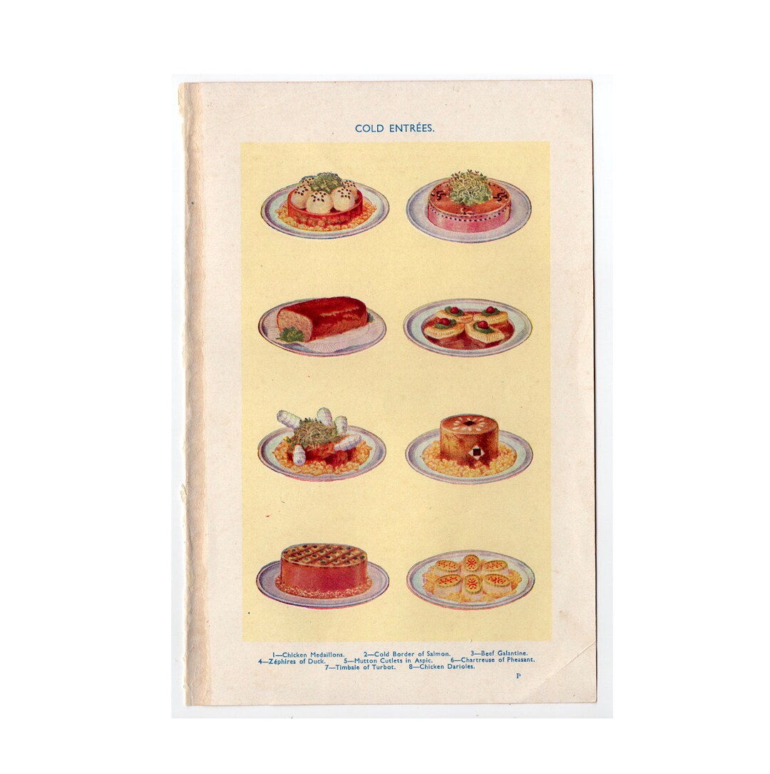 C.1912 FANCY FOODS Lithograph • Original Antique Prints • Food Print ...