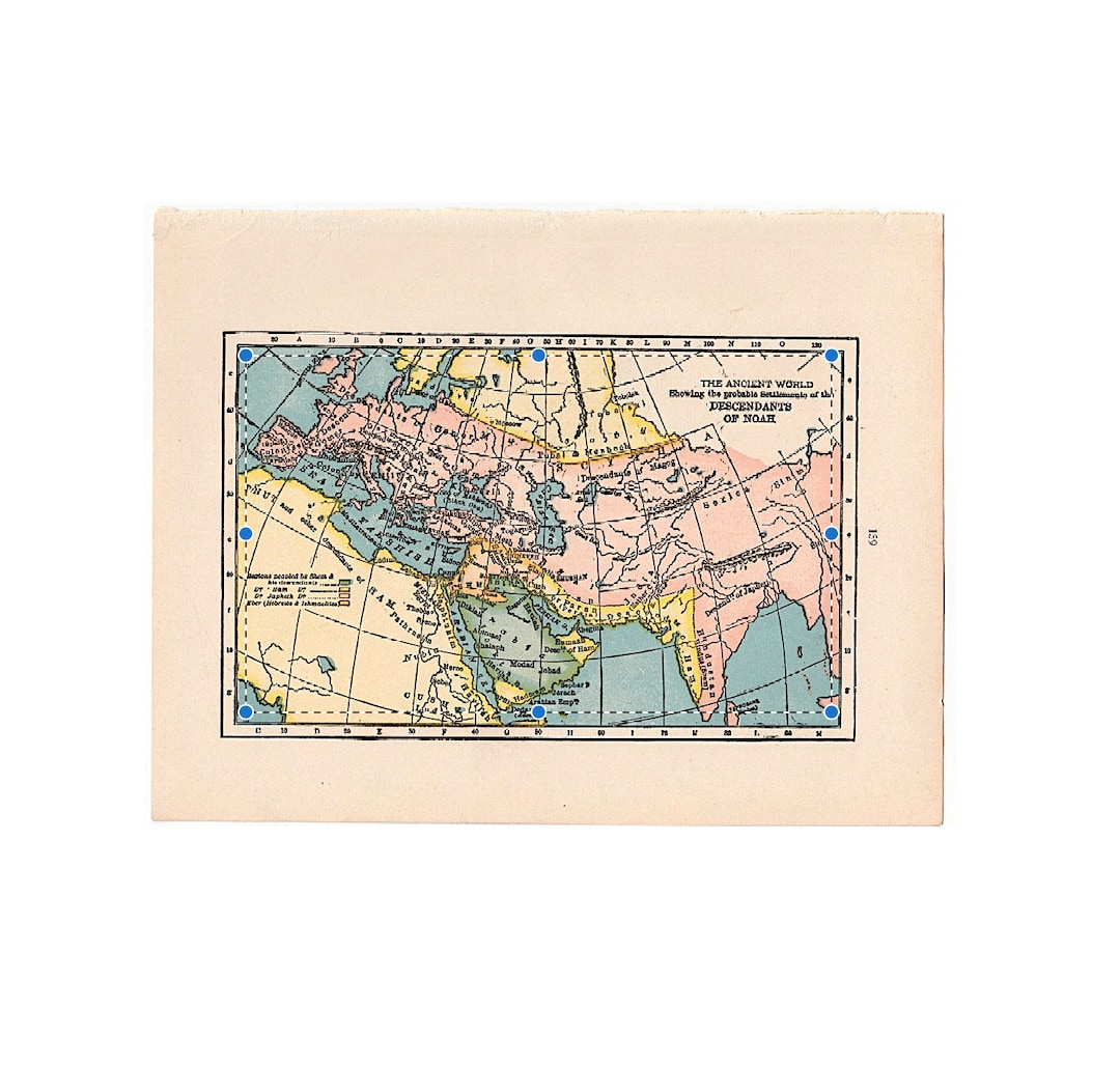 C. 1952 ANCIENT WORLD MAP • Original Vintage Map • Showing the ...