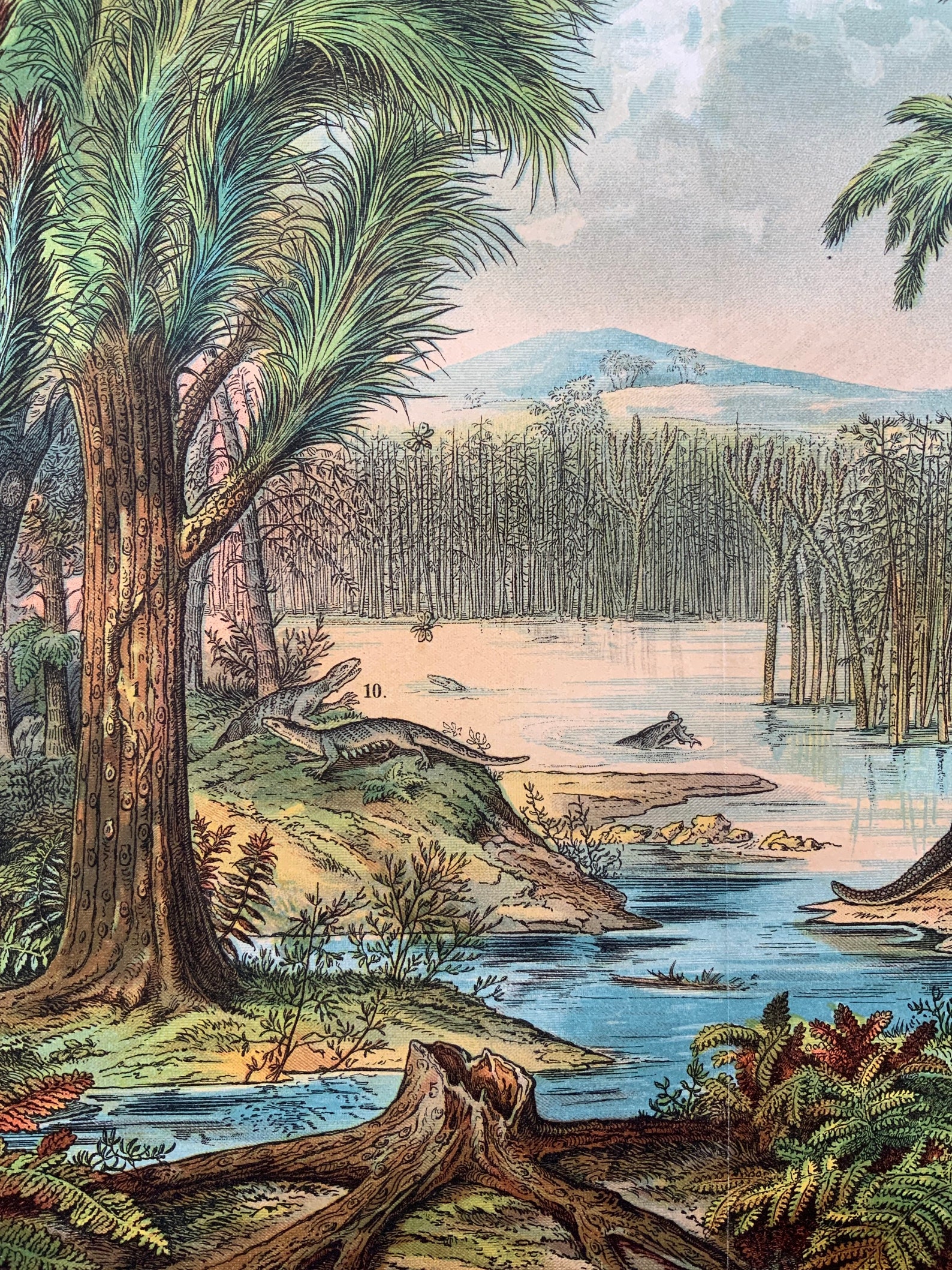 C. 1878 LARGE PREHISTORIC LANDSCAPE Original Antique Print - Etsy