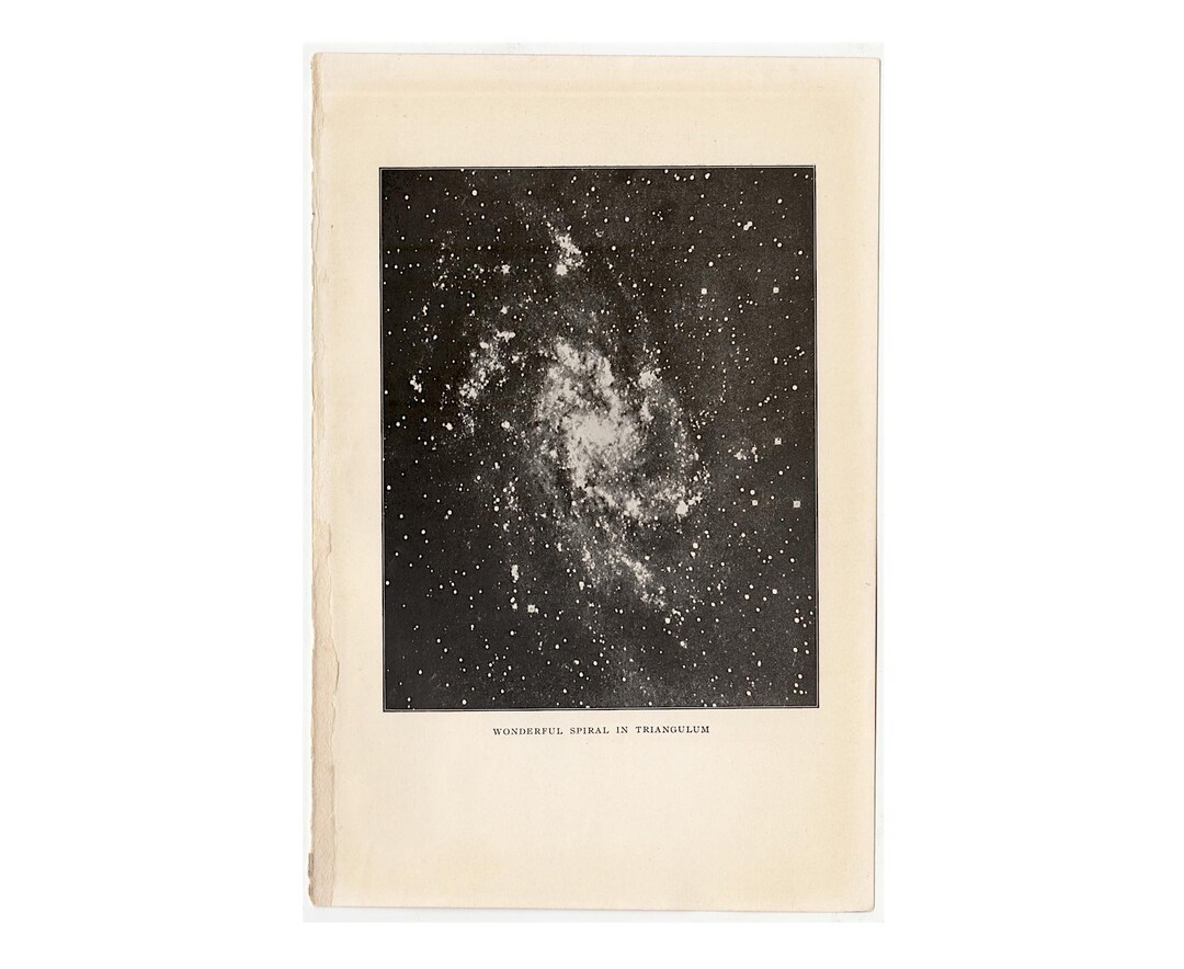C. 1909 SPIRAL GALAXY TRIANGULUM Print • Original Antique Print ...
