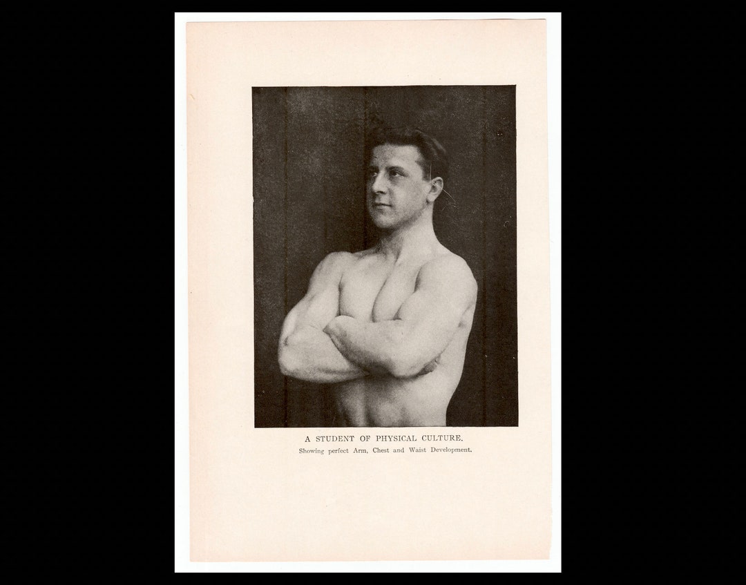 BODYBUILDING Antique Print C. 1926 • Original Lithograph • Workout ...