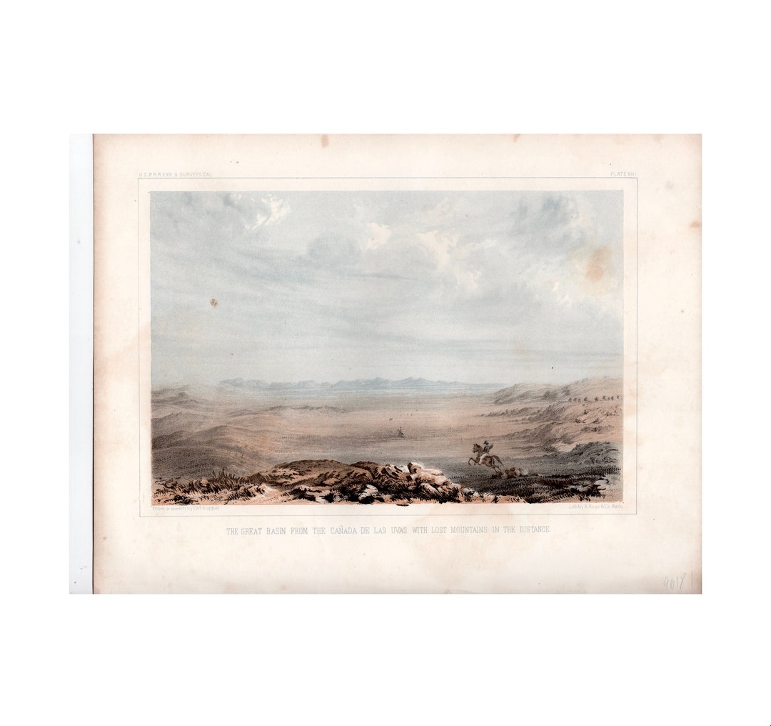 C. 1856 CALIFORNIA LANDSCAPE Lithograph • Original Antique Print • USA ...