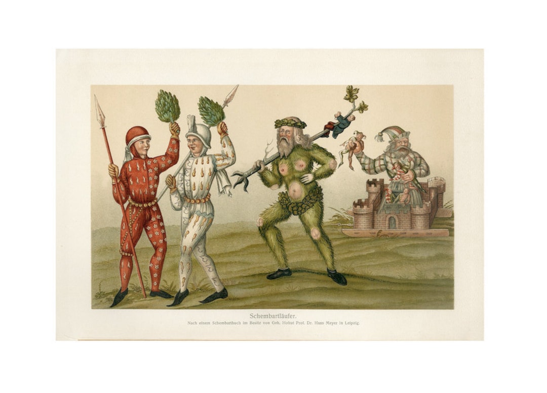 RARE! C. 1895 MEDIEVAL CARNIVAL Lithograph • Original Antique Print ...