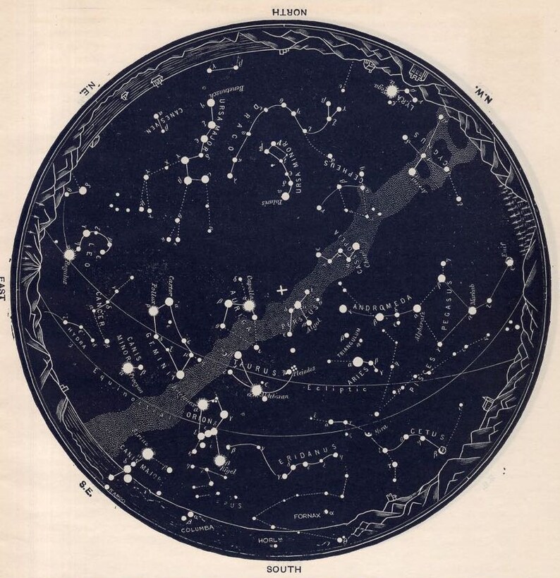 C. 1955 December January & February Star Map - Etsy