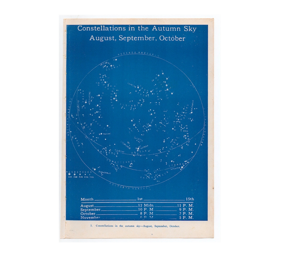 C. 1944 AUTUMN SKY CONSTELLATIONS Print • Original Vintage Print ...