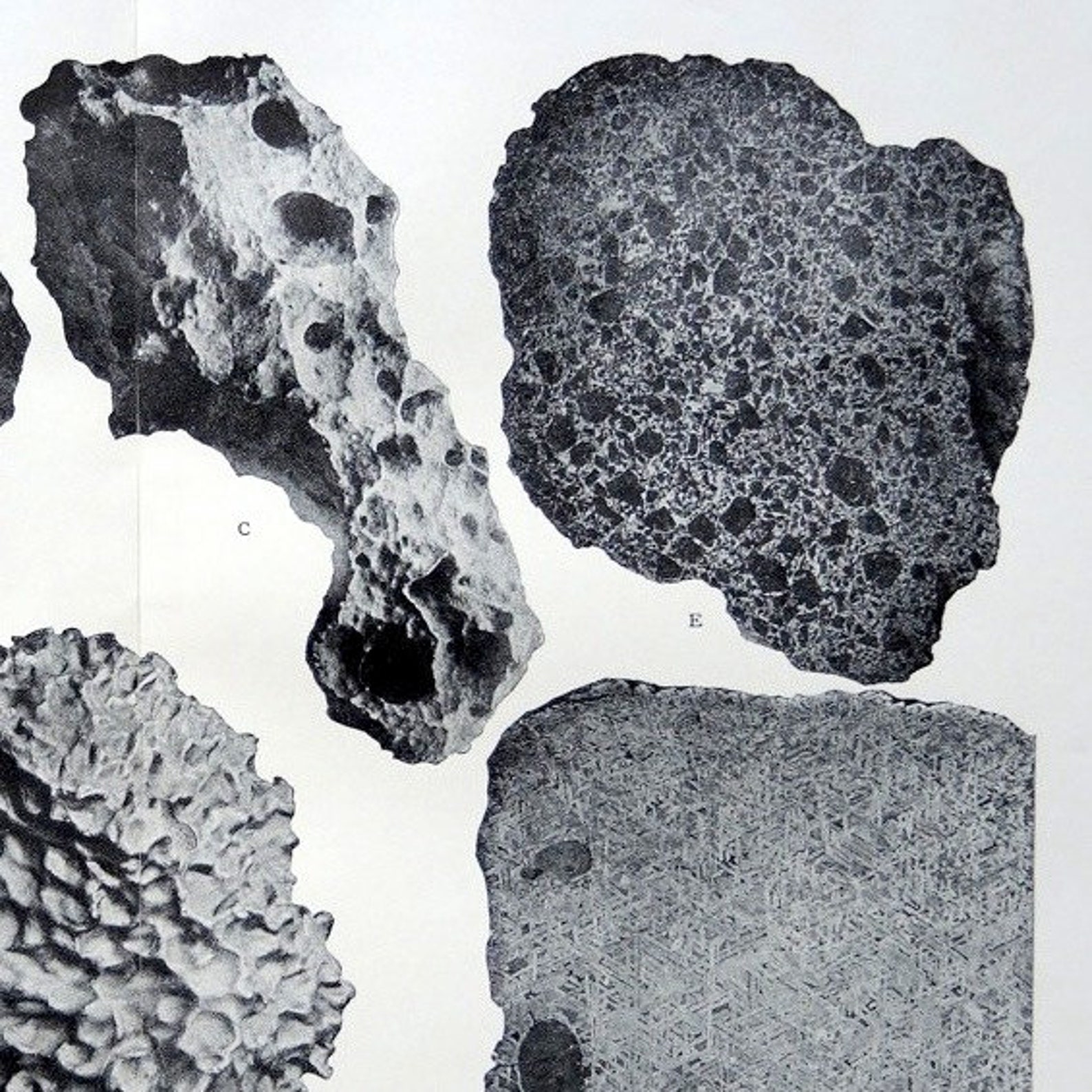 C. 1900 IRON METEORITE STONE Lithograph - Original Vintage Print ...