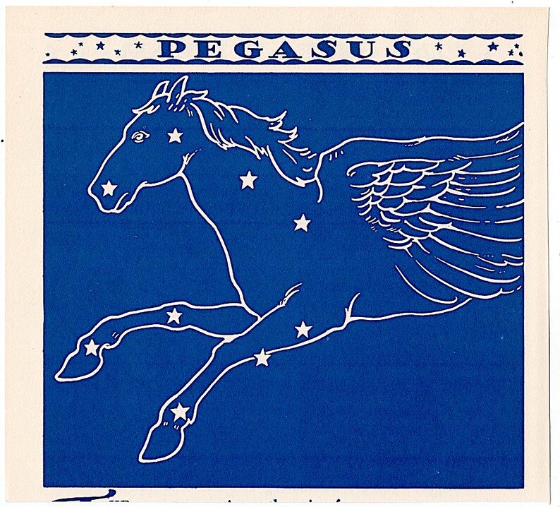 C. 1935 PEGASUS Constellation Lithograph • Original Vintage Print ...