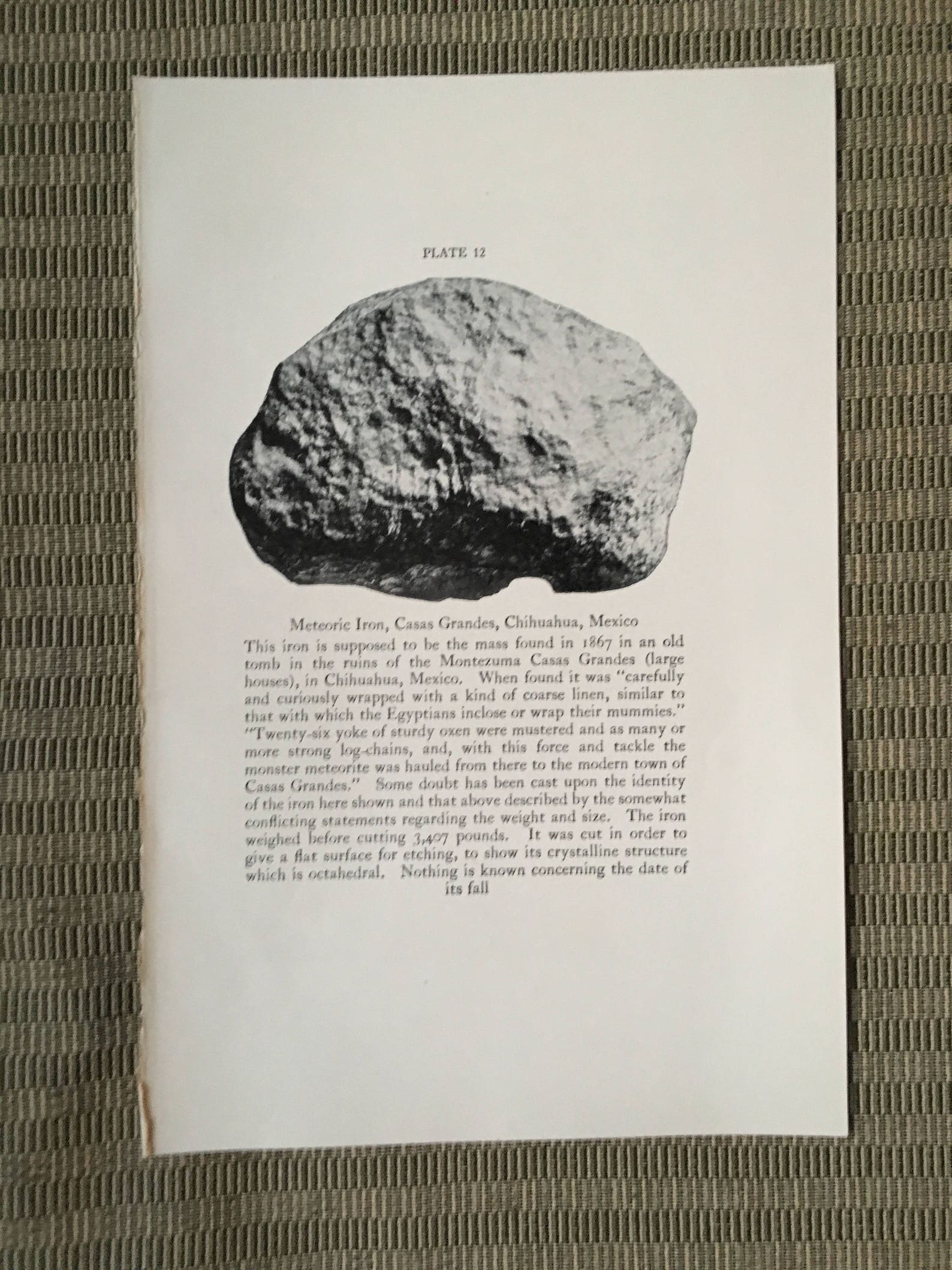 C. 1934 IRON METEORITE STONE Prints Vintage Lithographs | Etsy