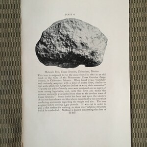 C. 1934 IRON METEORITE STONE Prints - Vintage Lithographs - Meteoric ...