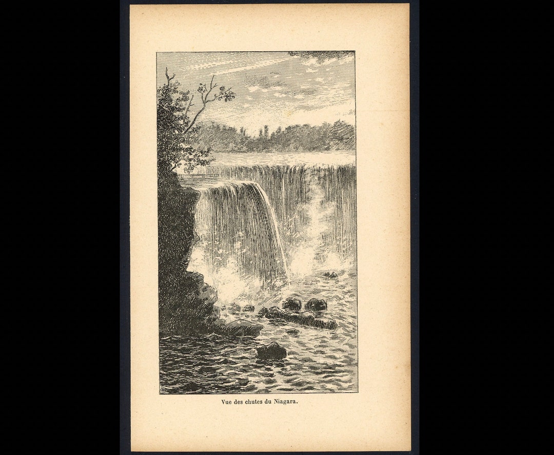 C.1892 NIAGARA FALLS Lithograph • Original Antique Print • Horseshoe ...