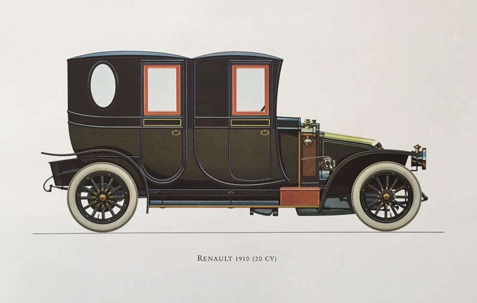 RENAULT 1910 Classic Car Print Original Vintage Lithograph - Etsy
