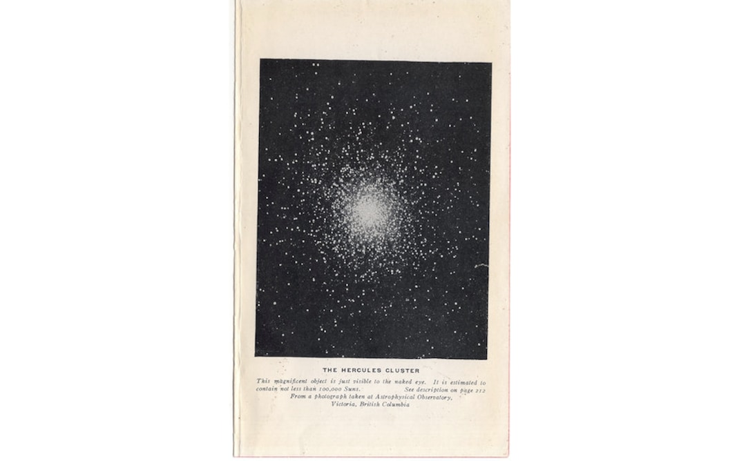 C. 1936 HERCULES CLUSTER Lithograph - Original Vintage Astronomy Print ...