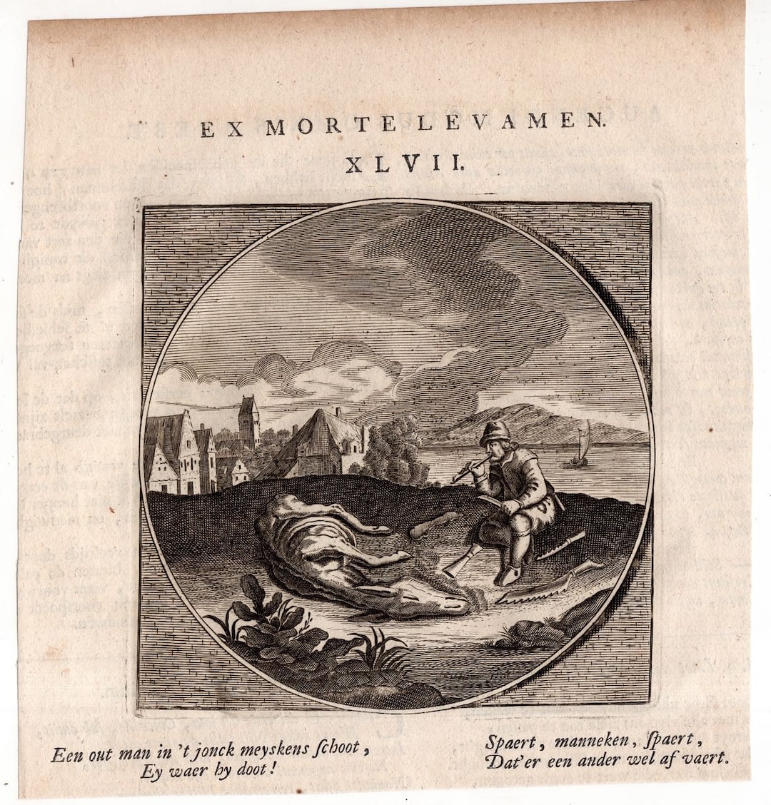 C. 1658 EMBLEM DEATH Engraving - Original Antique Engraving - Old ...