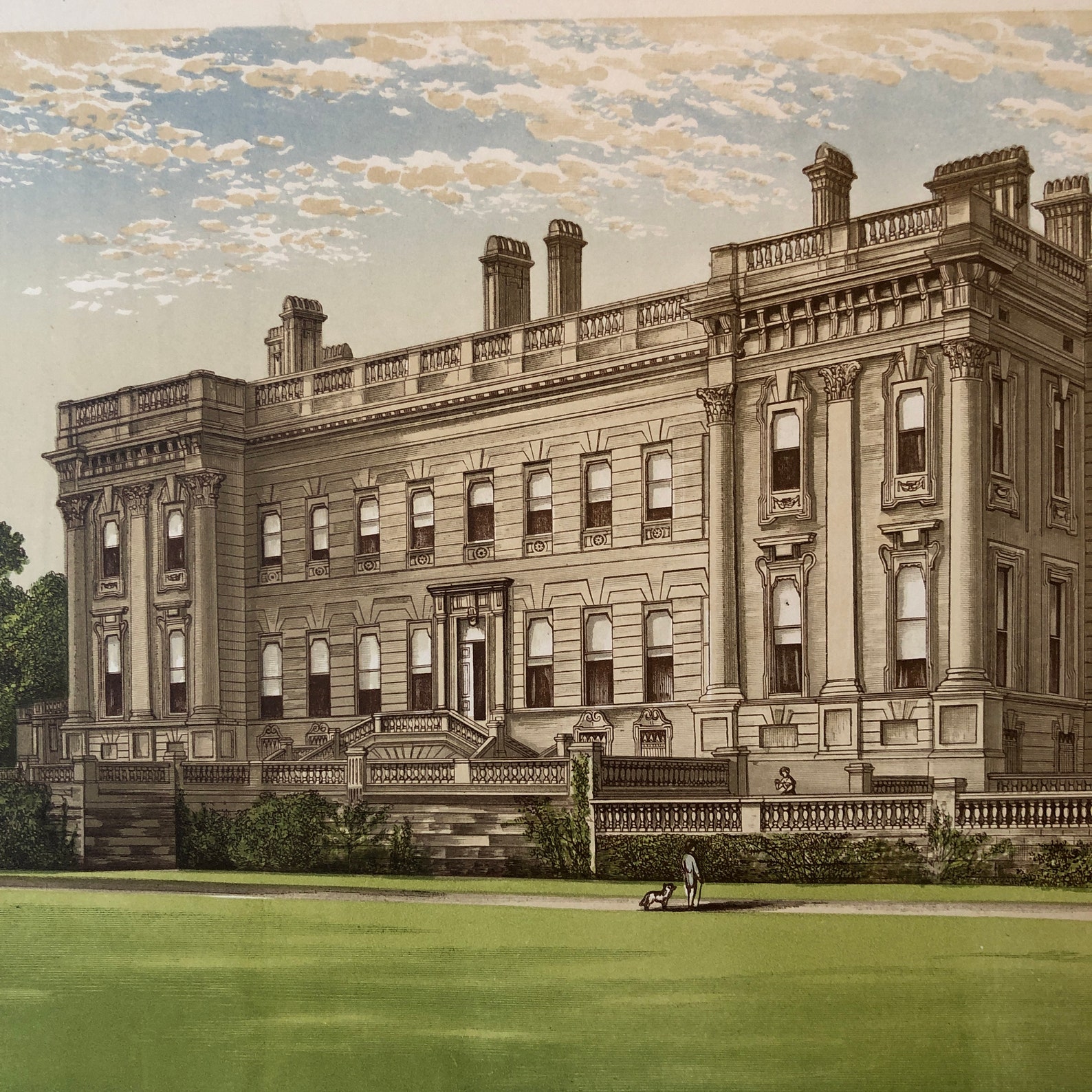 C. 1880 ENGLISH MANOR Print Original Antique Print - Etsy