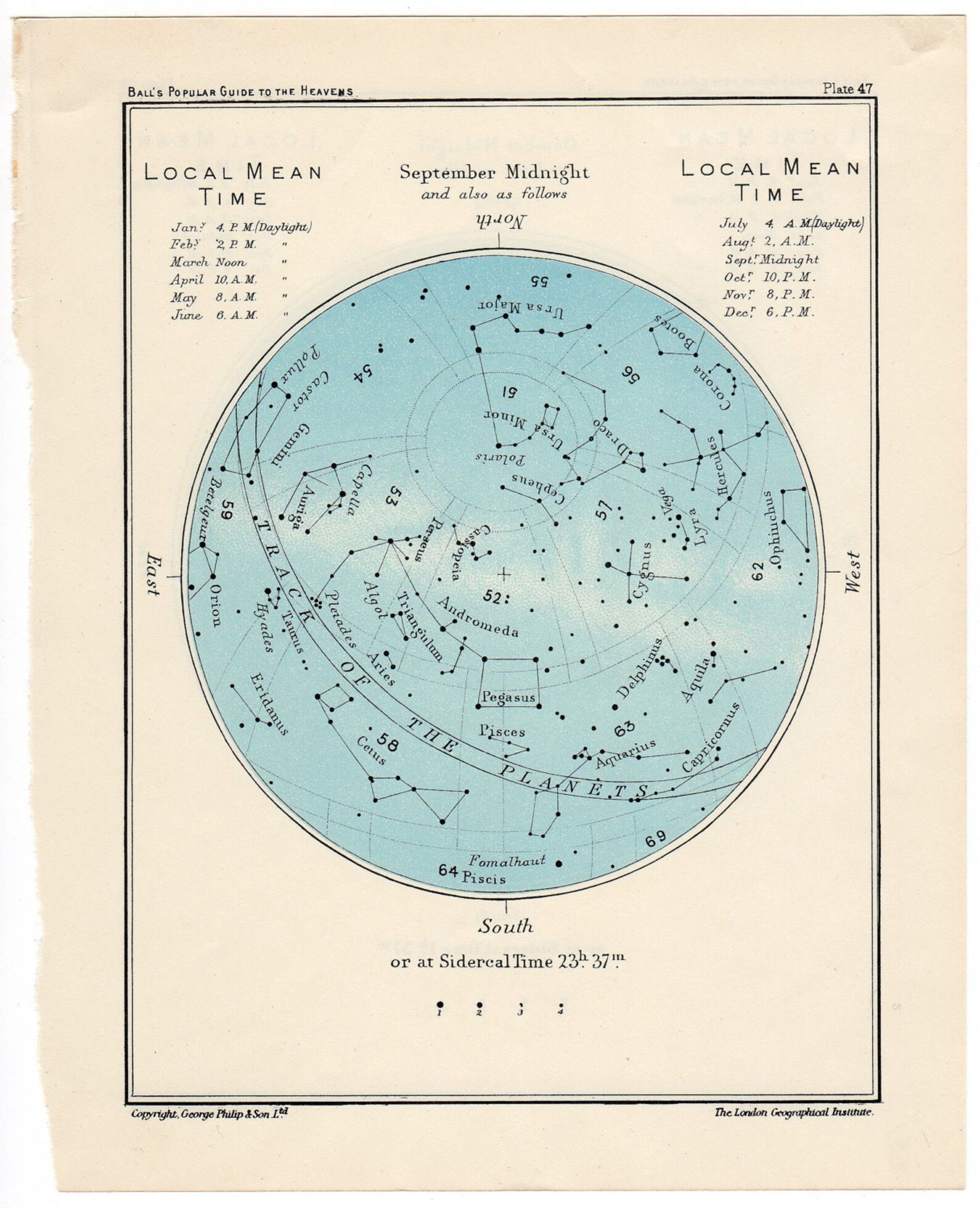 C. 1955 SEPTEMBER or OCTOBER Star Map Original Vintage - Etsy