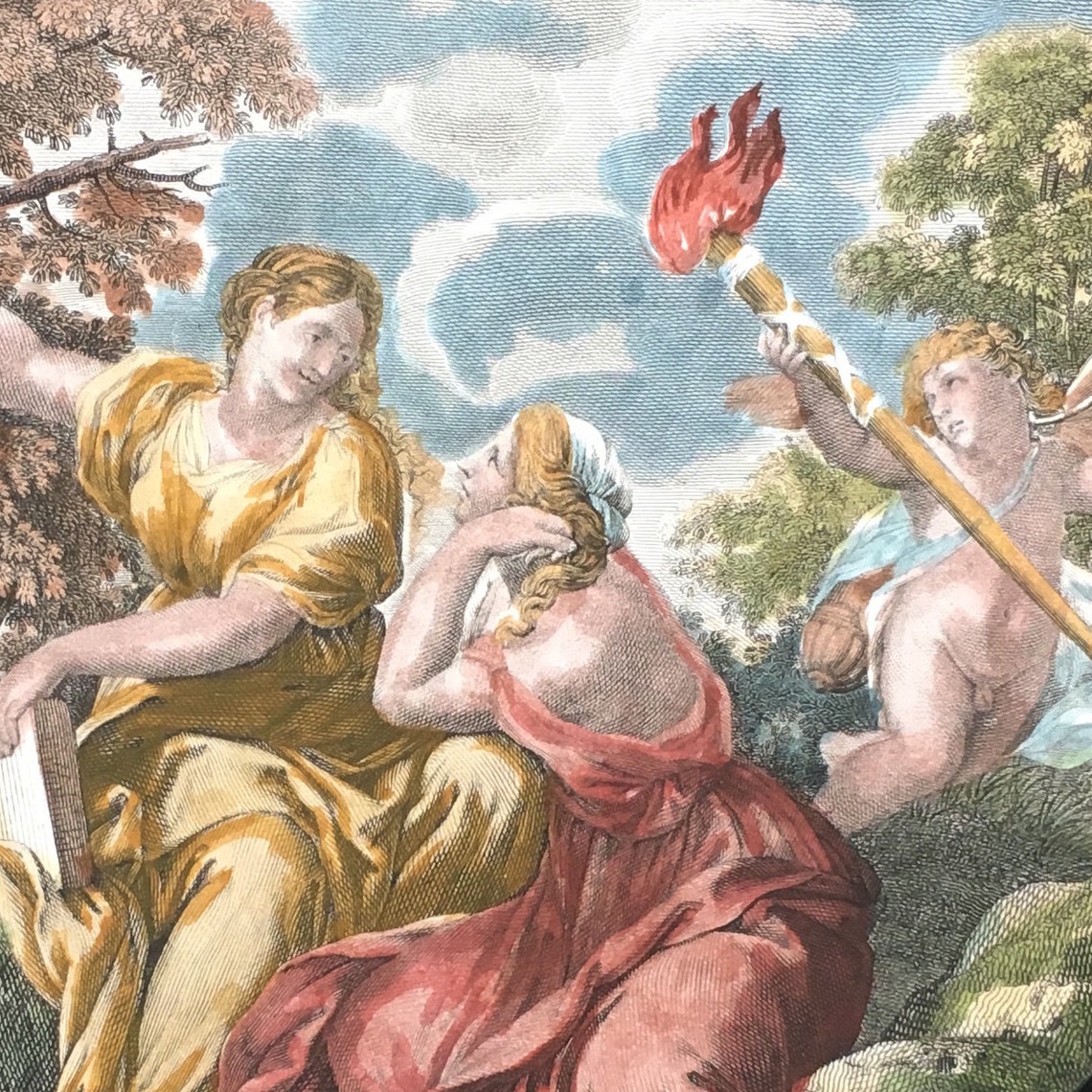 ANTIQUE CEILING DESIGN Print From 1700’s - Rare Original French Hand ...