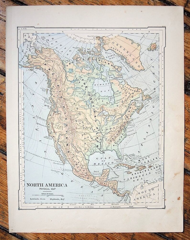 1887 North America Original Antique Map United States of - Etsy