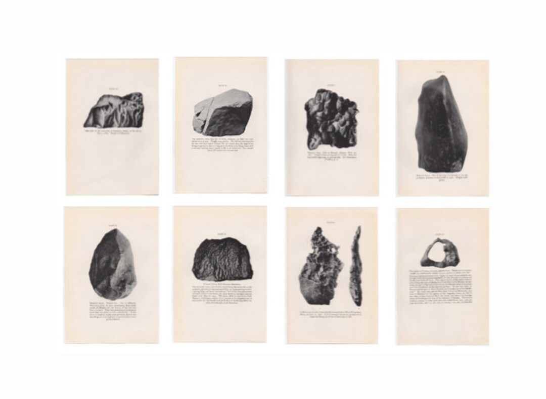 C. 1934 METEORIC STONE Lithographs - Set of 8 Original Vintage Prints ...