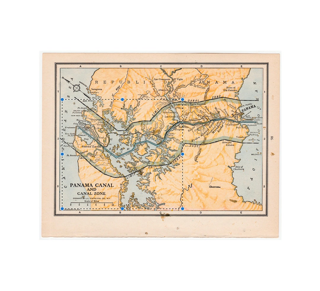 C. 1931 PANAMA CANAL MAP Lithograph • Original Vintage Map • Vintage ...