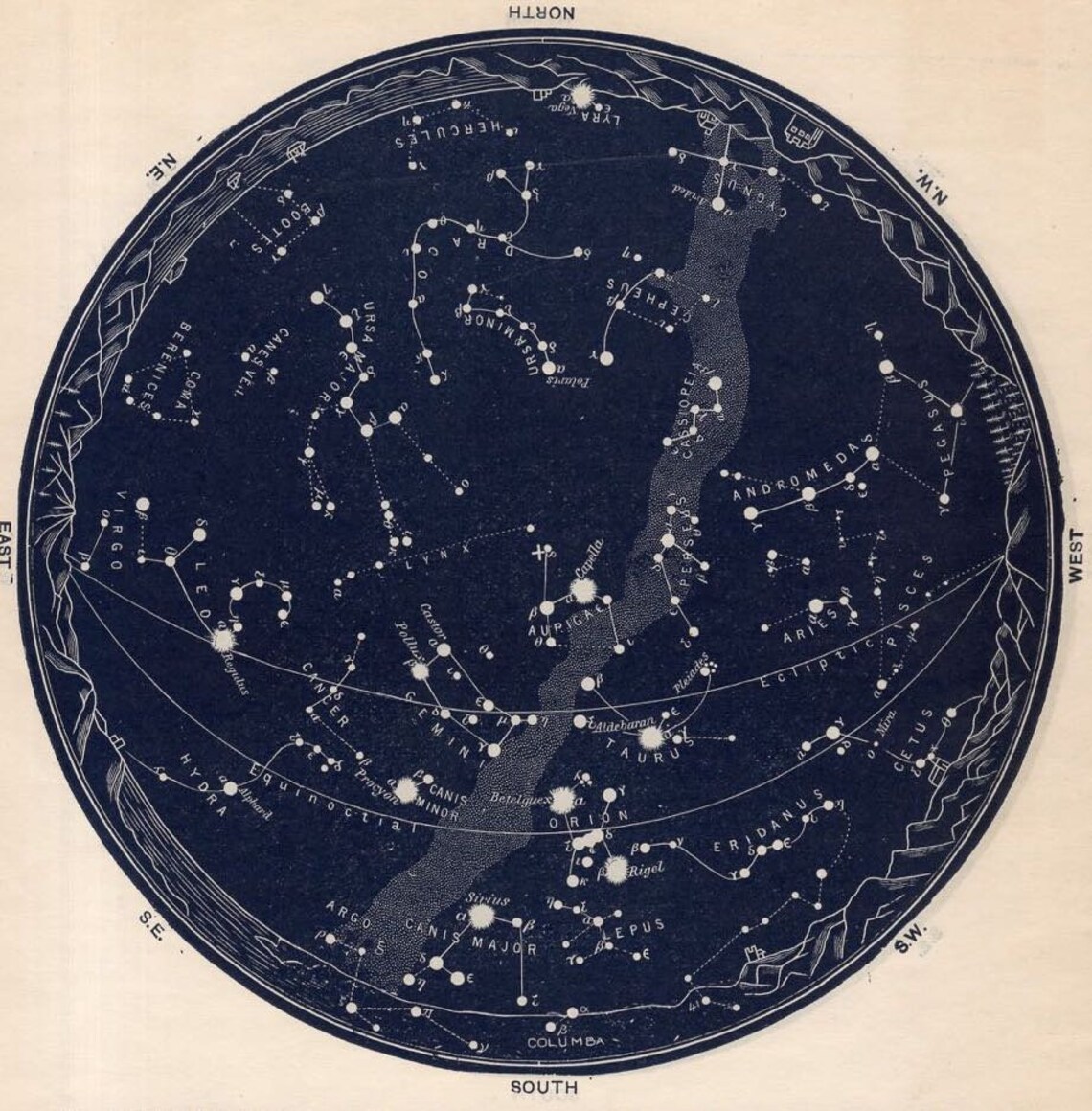 C. 1955 December January & February Star Map - Etsy