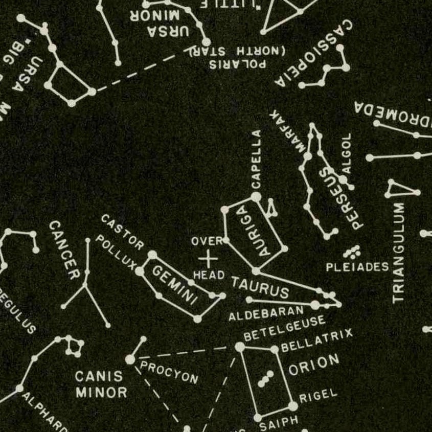 C.1977 FEBRUARY STAR MAP Celestial Zodiac Constellation - Etsy