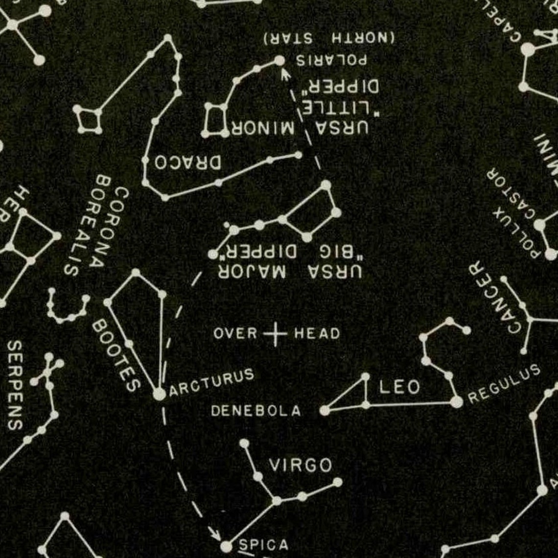 C.1977 MAY STAR MAP Celestial Zodiac Constellation Print | Etsy