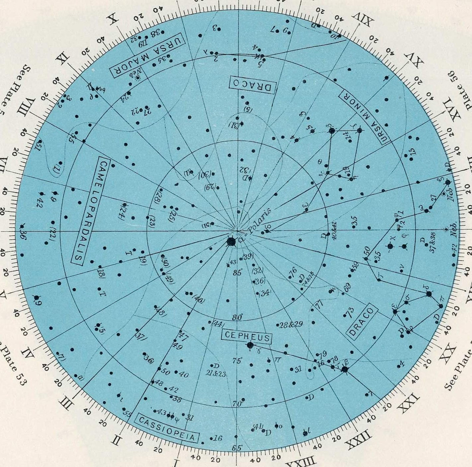 C. 1955 STAR MAP 51 Original Antique PRINT Celestial Print - Etsy