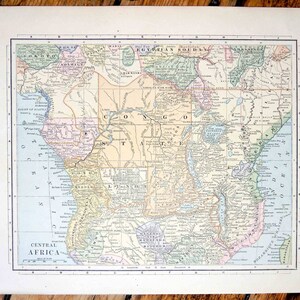 C. 1887 EGYPT or AFRICA Map • Original Antique Map • Two Sided Map ...