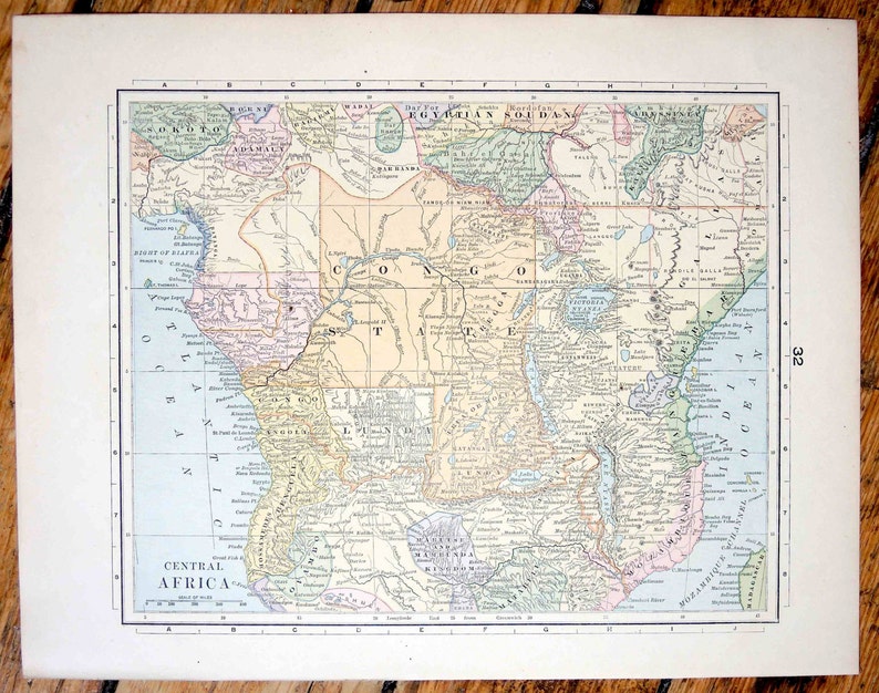 C. 1887 EGYPT or AFRICA Map Original Antique Map Two Sided - Etsy