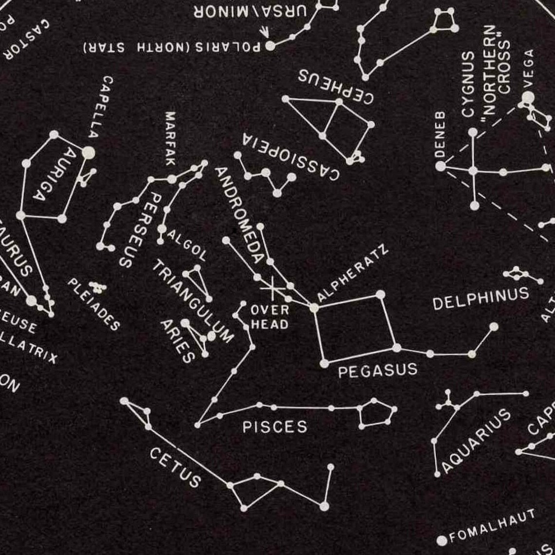 C.1977 NOVEMBER STAR MAP Celestial Zodiac Constellation - Etsy