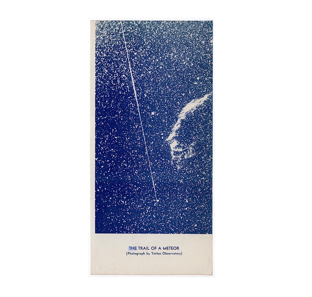 METEOR TRAIL Print C. 1934 - Original Vintage Print • Astronomy Print ...