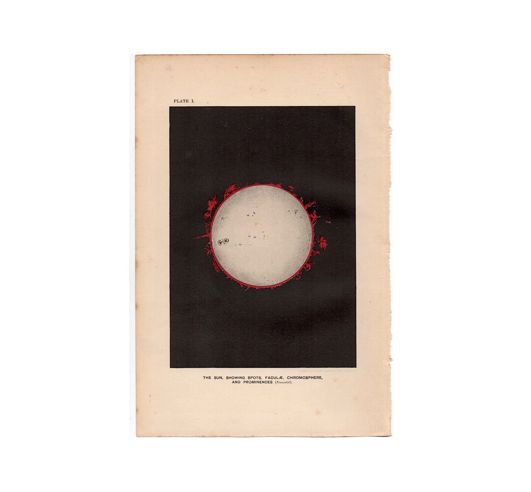 C. 1897 THE SUN Print • Original Antique Print • Astronomy Print ...