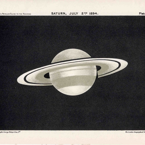 C. 1910 SATURN Lithograph Original Antique Print Astronomy - Etsy