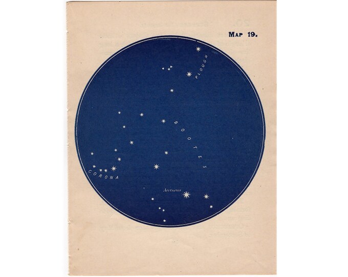 1903 BOOTES CONSTELLATION Map Antique Original Lithograph - Etsy