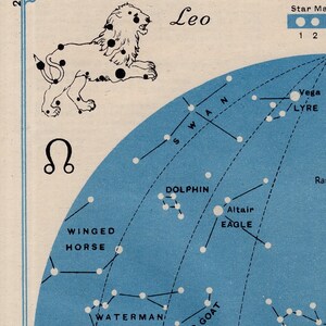 1920 LEO Star Chart Print Original Vintage Celestial Astronomy ...