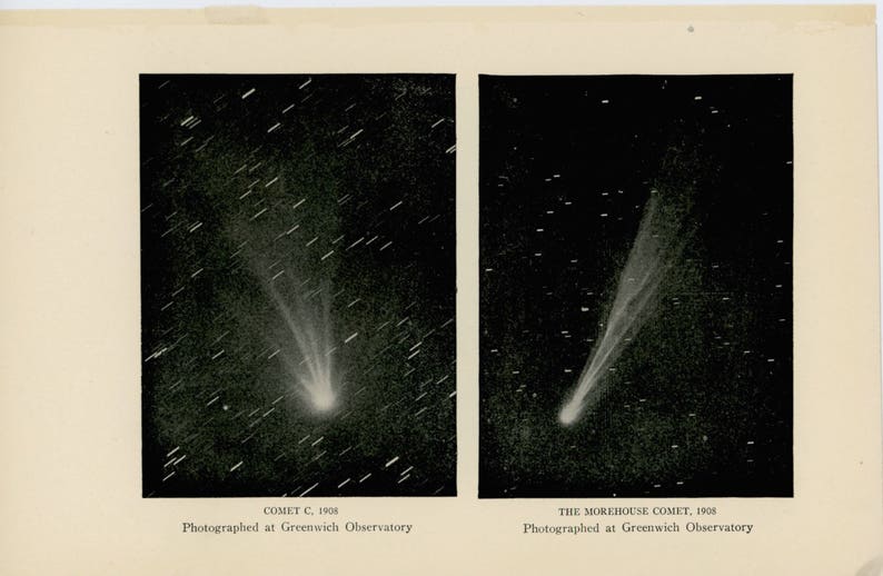 C. 1925 COMET Lithograph - Original Vintage Print • Astronomy Print ...