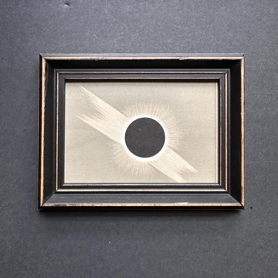 Framed C. 1897 SOLAR ECLIPSE Lithograph • Original Antique Print ...