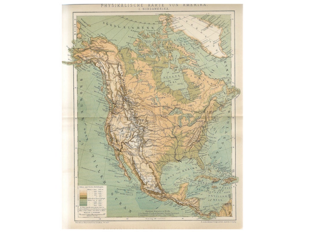 C. 1876 NORTH AMERICA Map Original Antique Print USA Map Mexico Map ...
