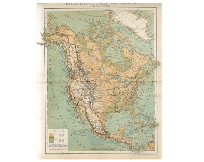 C. 1876 NORTH AMERICA Map • Original Antique Print • USA Map • Mexico ...