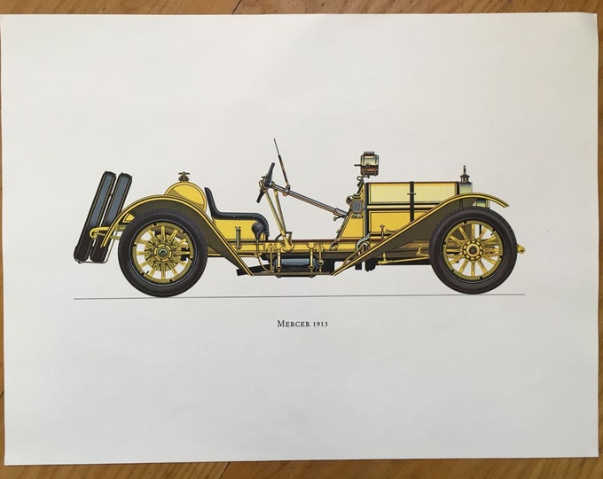 MERCER 1913 - Classic Car Print - Original Vintage Lithograph Printed ...