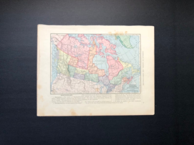 1887 CANADA MAP Original Antique Map of the the World - Etsy