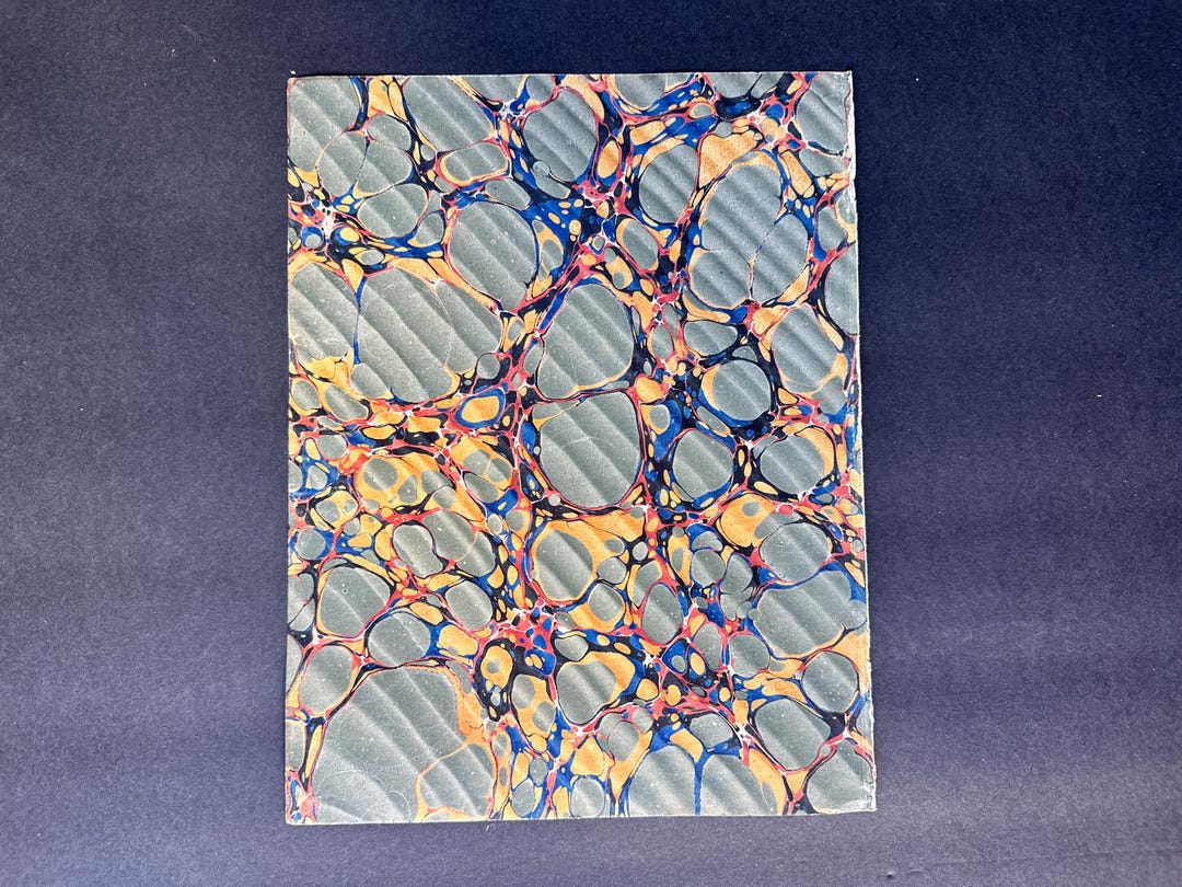 ANTIQUE MARBLED PAPER C. 18C • Hand Made Marbled End Papers - Original ...