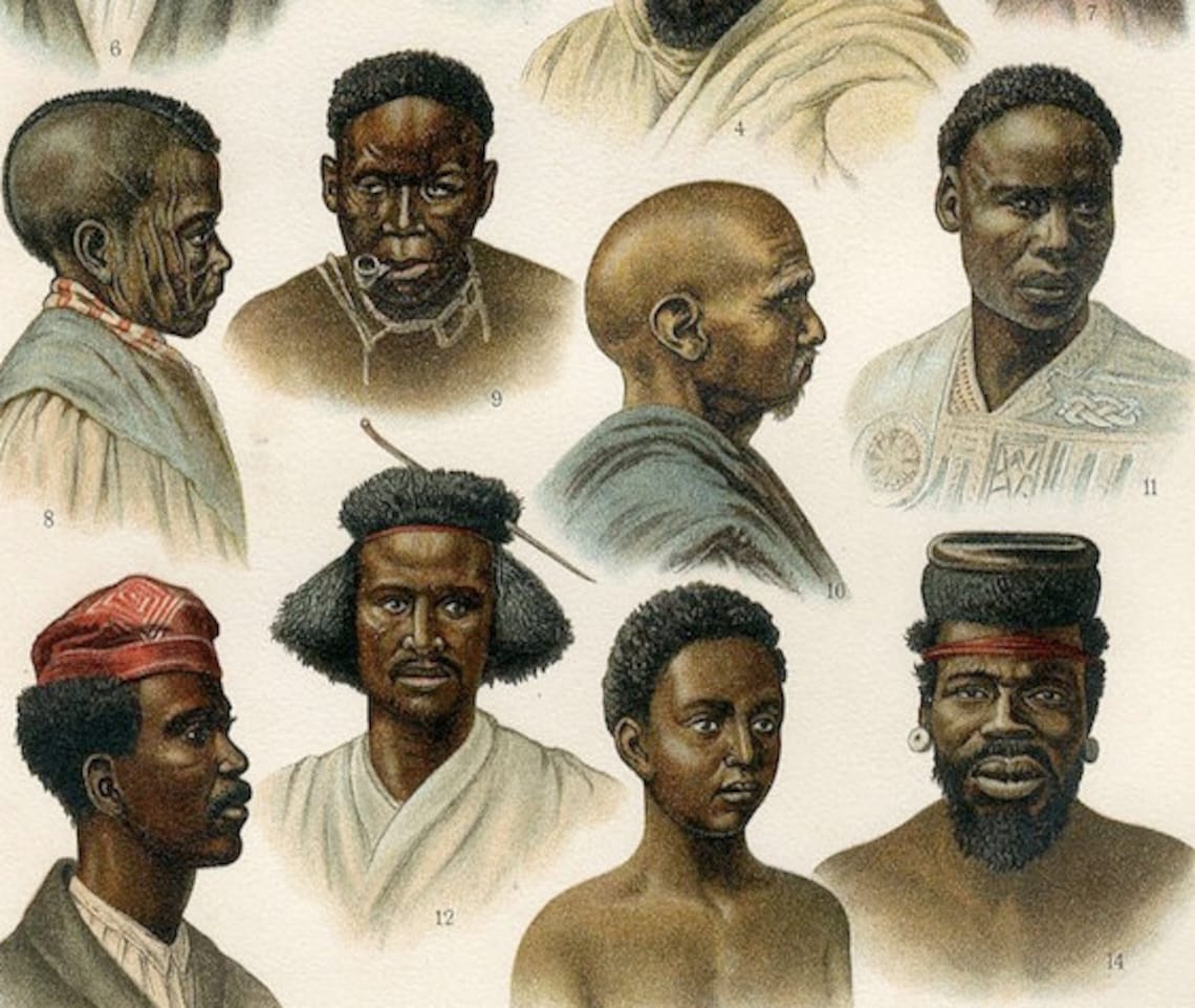 C. 1894 AFRICAN PEOPLE Print • Original Antique Print • African Culture ...
