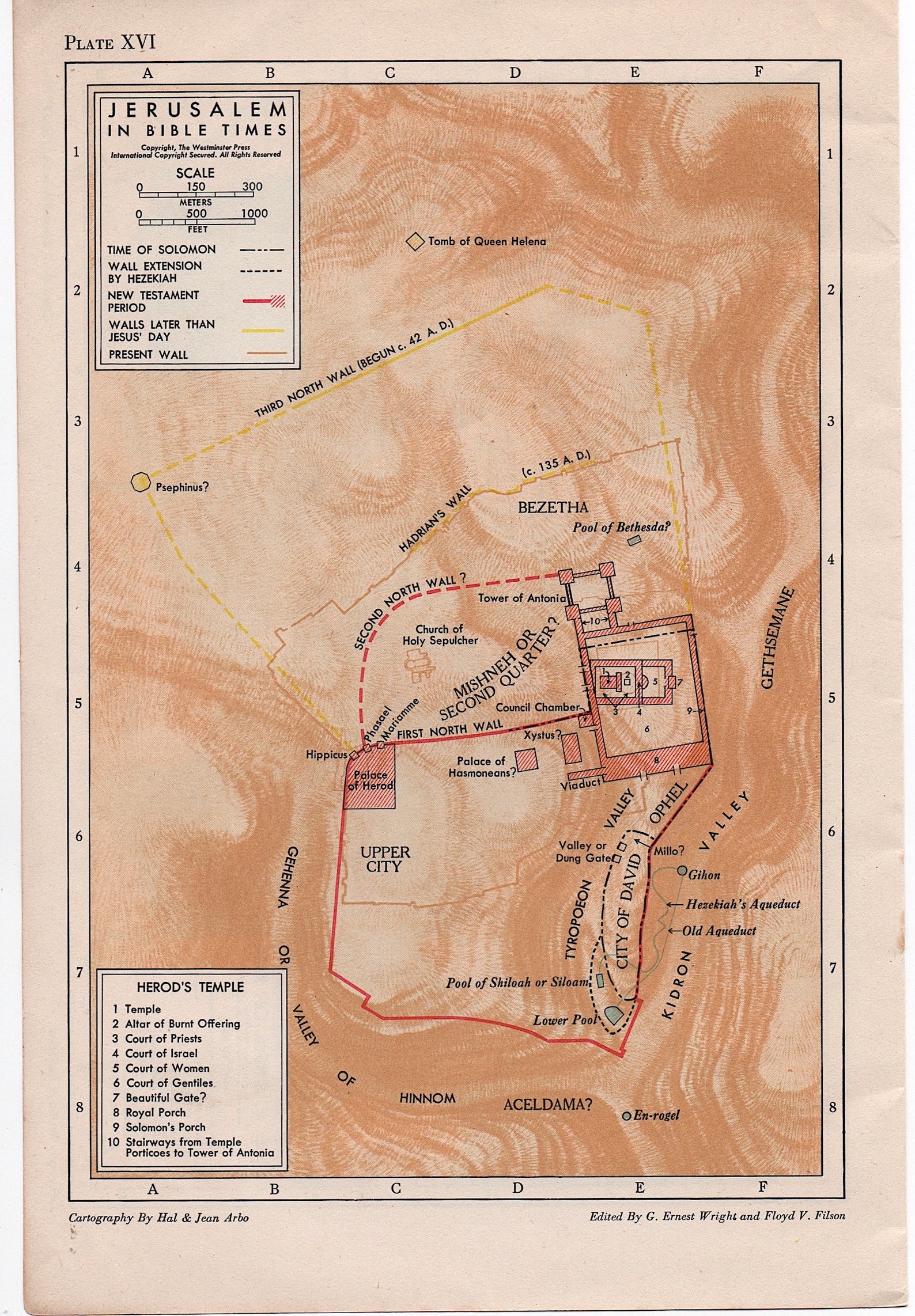 C. 1952 JERUSALEM MAP original vintage map Middle East map | Etsy