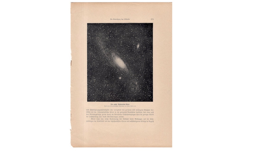 C. 1900 ANDROMEDA GALAXY Lithograph - Original Antique Astronomy Print ...