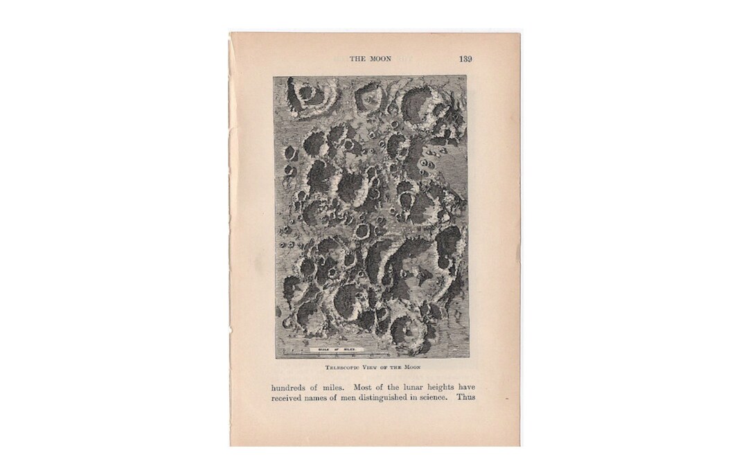 C. 1884 MOON SURFACE Print Original Antique Print • Astronomy Print ...