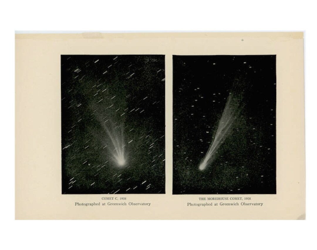 C. 1925 COMET Lithograph - Original Vintage Print • Astronomy Print ...